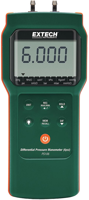 Extech PS106 Differential Pressure Manometer | Pressure Indicators ...